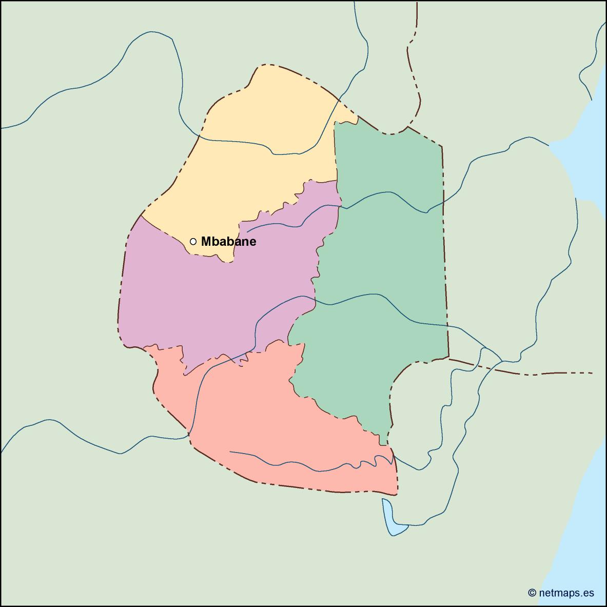 swaziland vector map. Vector Eps maps. Eps Illustrator Map | Vector maps