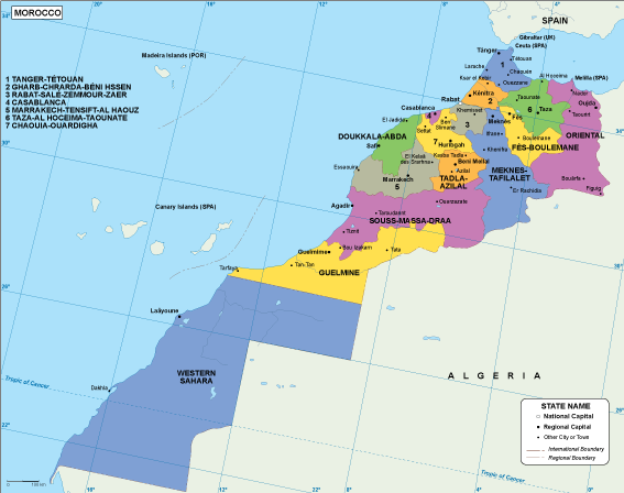 Morocco EPS map. EPS Illustrator Map | Vector maps
